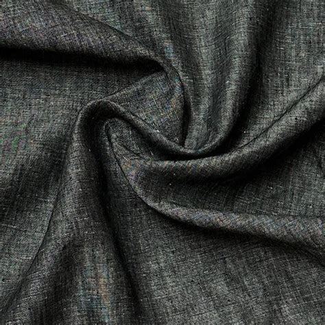 Heather Charcoal Linen Woven Fabric 140 Gsm Natures Fabrics