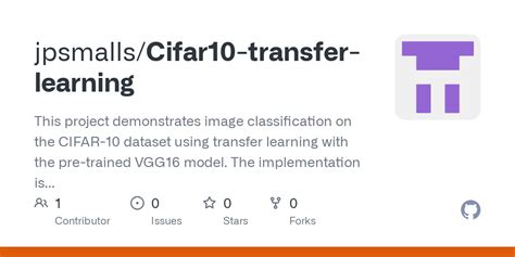 Github Jpsmalls Cifar10 Transfer Learning This Project Demonstrates Image Classification On