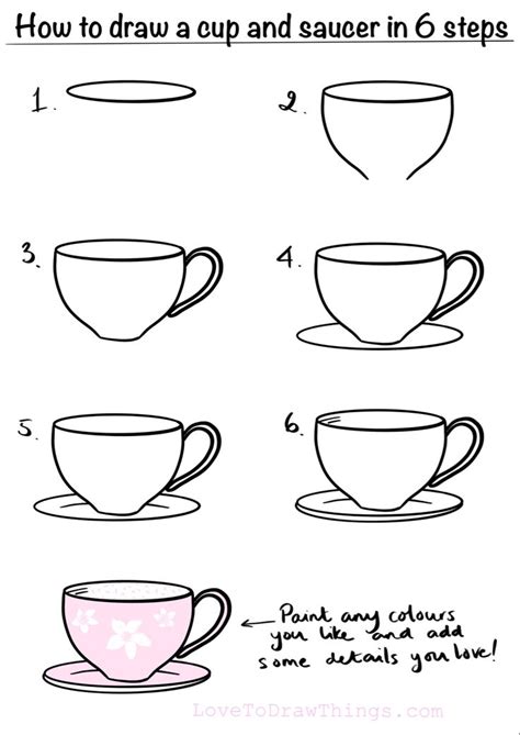 How To Draw A Teacup Step By Step At Drawing Tutorials
