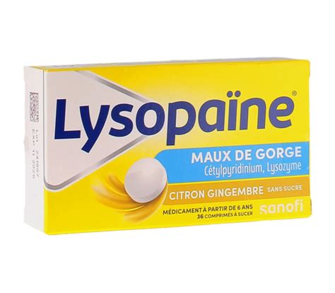 LysopaÏne Cetylpyridinium Lysozyme Citron Gingembre Sans Sucre Mon