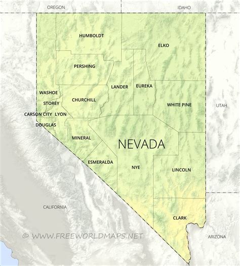 Nevadas Physical Map Unveiling The Silver State