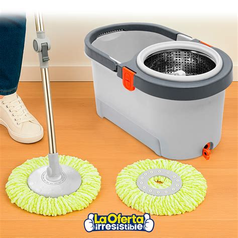Balde Con Mopa Y Centrifugador De Acero Mopa Extra Calidad Superior