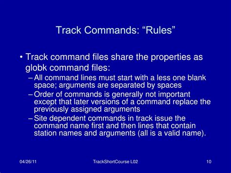 Ppt Track Short Course Track Commands Lecture 02 Powerpoint