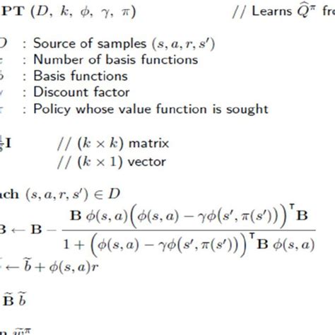 Least Square Temporal Difference Algorithm 8 Download Scientific Diagram
