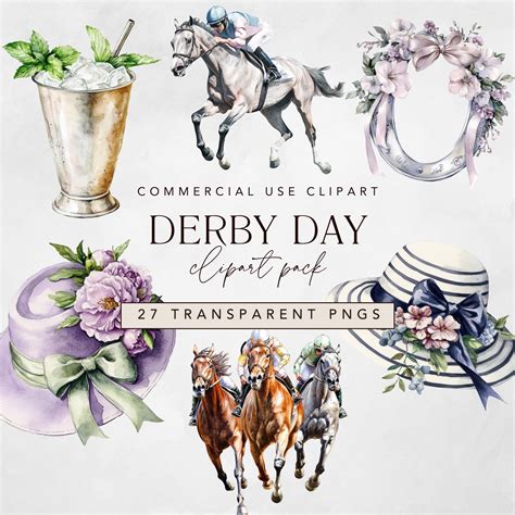 Derby Day Clipart Watercolor Horse Racing Png Spring Stakes