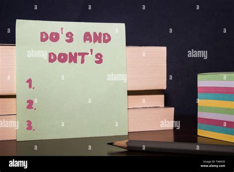Conceptual Hand Writing Showing Do S Is And Dont S Is Concept Meaning Advising Rules Or Customs