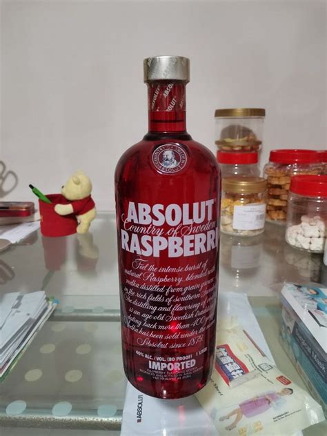 Absolute Raspberry Vodka 1 Litre Food And Drinks Alcoholic Beverages On Carousell