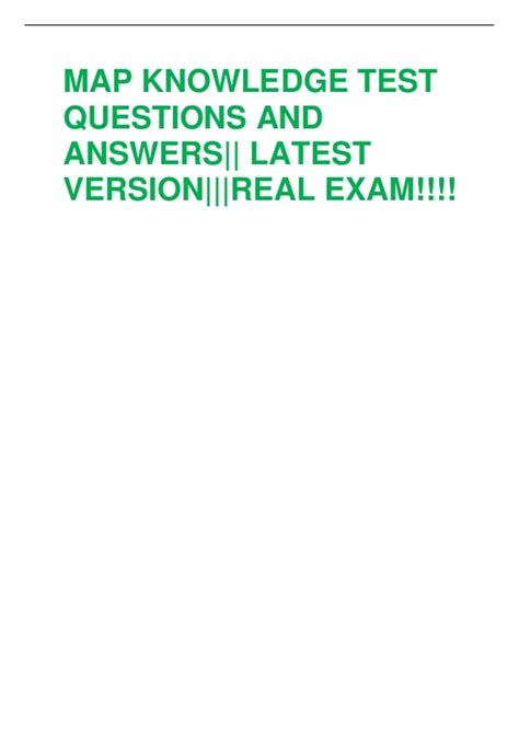 Map Knowledge Test Questions And Answers Latest Versionreal Exam Map Knowledge Tet