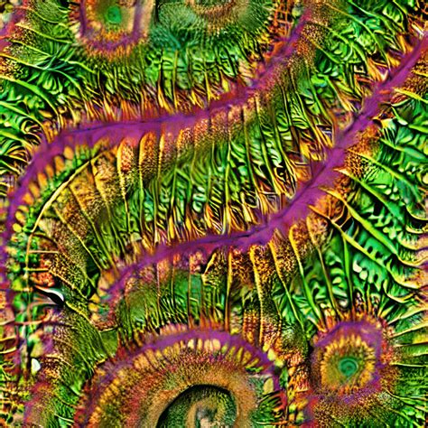 Fractal Seamless Pattern Fibonacci Leaves Jungle Style Keliki Kawan