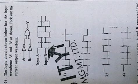 68 The Logic Circuit Shown Below Has The Input Waveforms A And B