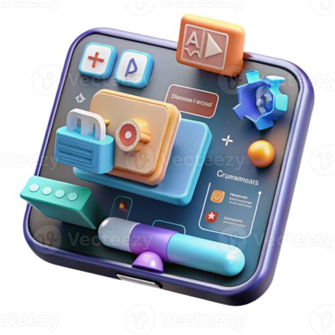 Vibrant Illustration Of Mobile App Interface With Security Features 55776997 Png