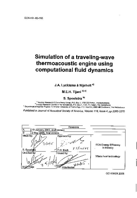 Pdf Simulation Of A Traveling Wave Thermoacoustic Engine Using