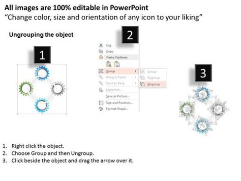 Business Diagram Four Staged Circular Gear Diagram For Process Control Presentation Template