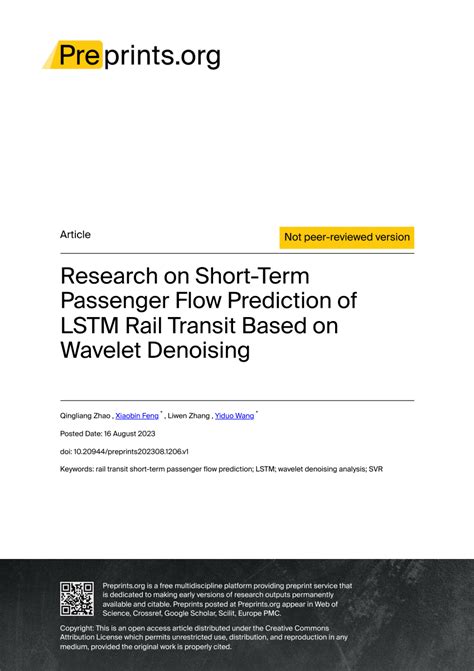 (PDF) Research on Short-Term Passenger Flow Prediction of LSTM Rail ...