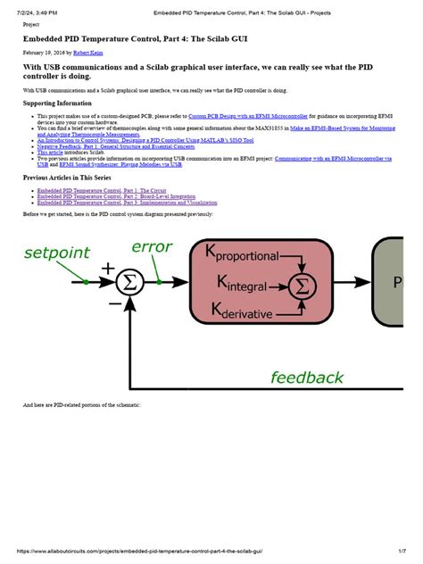 Embedded Pid Temperature Control Part 4 The Scilab Gui Projects Pdf
