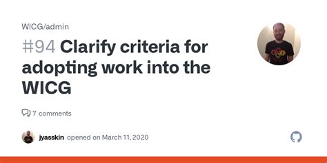Clarify Criteria For Adopting Work Into The WICG Issue WICG Admin GitHub