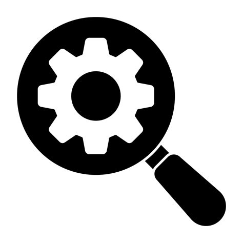 gear under magnifying glass icon of search setting 12802674 vector art