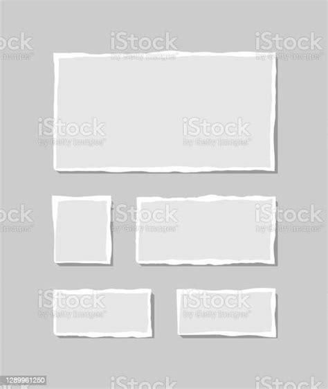 찢어진 흰색 노트 세트 회색 배경에 고립 된 다양한 모양의 찢어진 종이 조각 벡터 그림입니다 0명에 대한 스톡 벡터 아트 및 기타 이미지 Istock