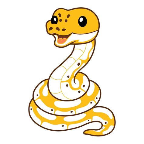 Premium Vector Cute Pastel Ivory Ball Python Cartoon