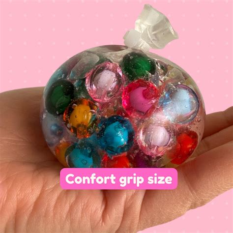 Crunchy Bead Squishy Quiet Asmr Fidget Clear Gel Sensory Squishy