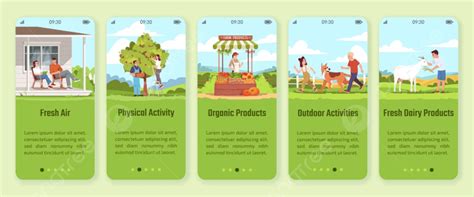 Village Lifestyle Onboarding Mobile App Screen Vector Template Banner