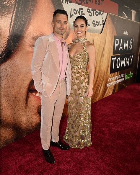 Lily James Sebastian Stan At Pam And Tommy Finale Premiere Photos