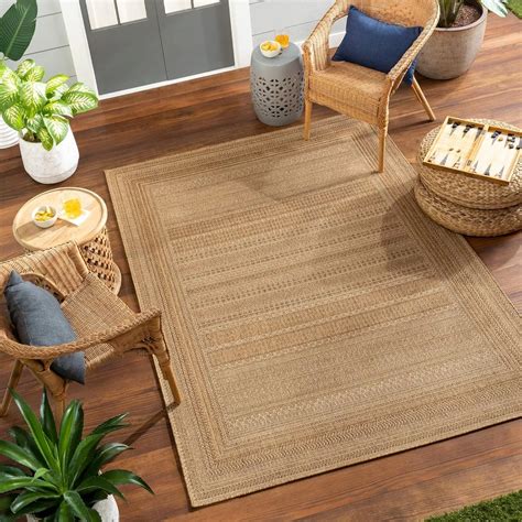 Livabliss Pismo Beach Modern Outdoor Area Rug 2′ X 3′ Camel3′ X 2