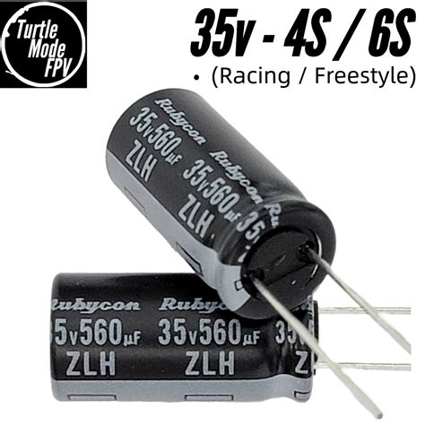 Rubycon Zlh Series 35v 560uf Capacitor 10×20mm Low Esr Turtlemodefpv
