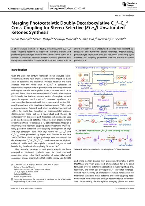 Merging Photocatalytic Doubly‐decarboxylative Csp−csp Cross‐coupling For Stereo‐selective E‐α