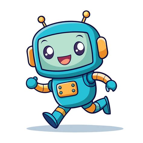 Robot Running Illustration On A White Background 54981868 Vector Art At