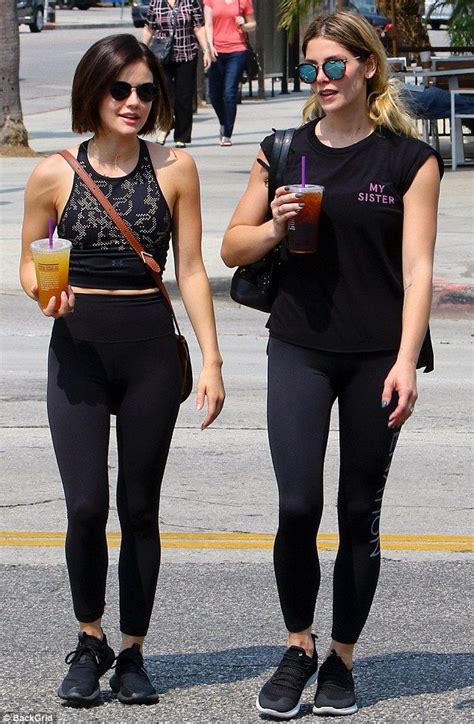 Lucy Hale Flaunts Her Fit Figure In Tight Tank And Leggings Lucy Hale