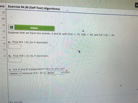Solved Ons Exercise 04 30 Self Test Algorithmic Sa Video Chegg Com