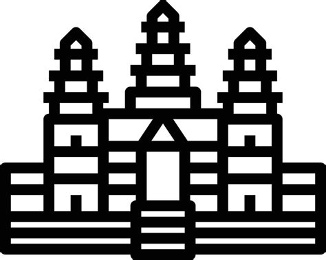 Angkor Wat Cambodia Landmark Siem Reap Building Outline Icon 14359800