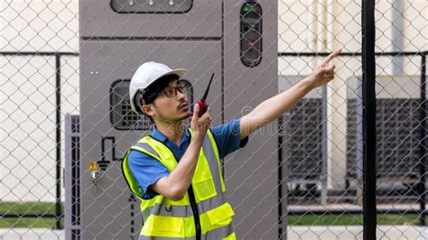 Electrical Engineer Working In Site Electrical Engineer Man Checking