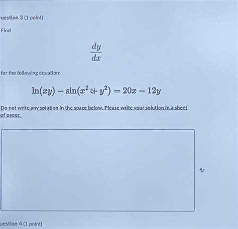 Solved Uestion 3 1 ﻿pointfinddydxfor The Following