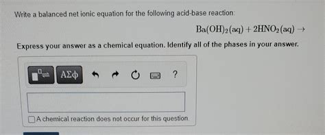 Solved Write A Balanced Net Ionic Equation For The Following Chegg