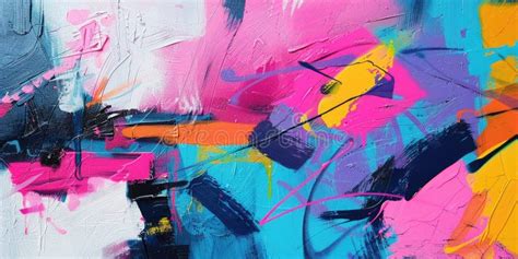 An Artistic And Expressive Piece Of Vibrant Abstract Art Featuring Colorful Brush Strokes On