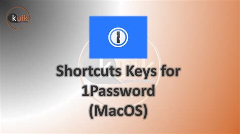 Shortcuts Keys For 1password Macos Youtube