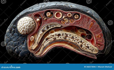 Detailed Cross Section Illustration Of Human Skin Anatomy Showing Hair