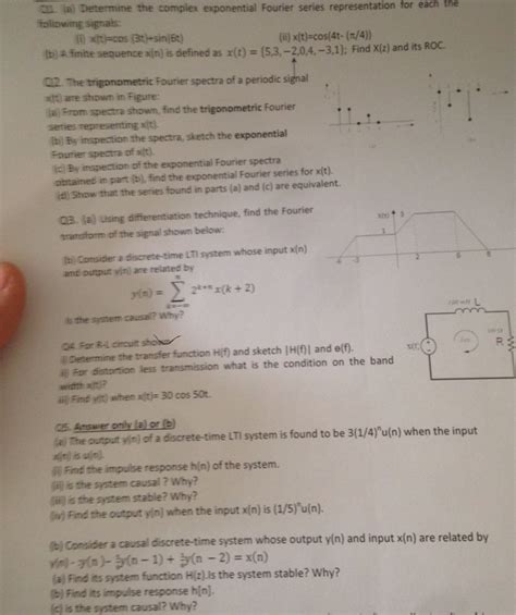 21 La Determine The Complex Exponential Fourier