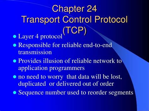 PPT Chapter Transport Control Protocol TCP PowerPoint Presentation ID