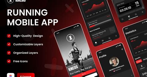 Running Mobile App Ui Design Ux And Ui Kits Ft Business And Statistics Envato