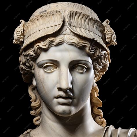Premium Photo Roman Head Statue Isolated On Black Baground