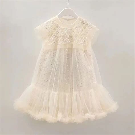 여아용 여름 레이스 파티 스팽글 공주 드레스 아동복 볼 가운 2 8 세 Aliexpress