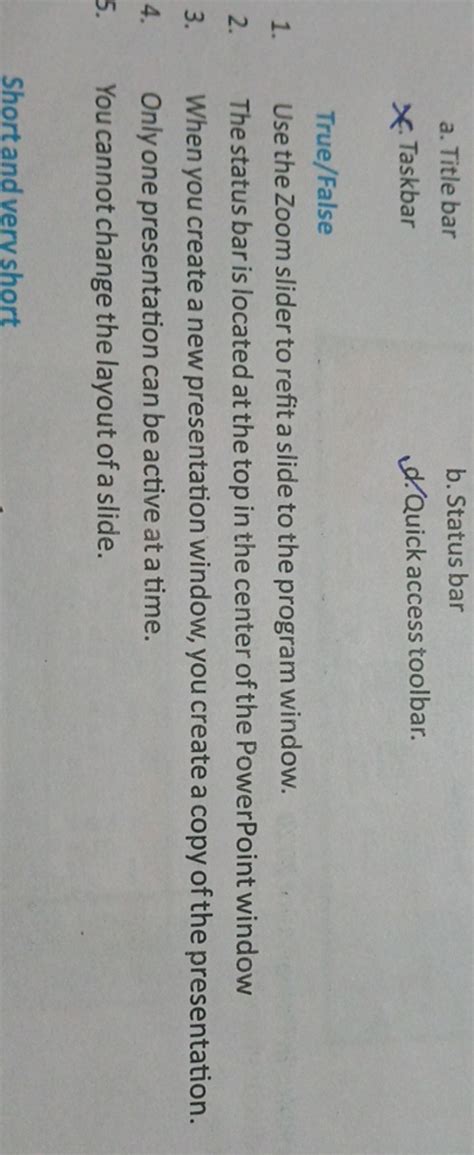 A Title Barb Status Barc Taskbard Quick Access Toolbar True Fals