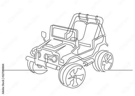 Continuous Line Drawing Off Road Buggy Vector Illustration Stock Vector Adobe Stock