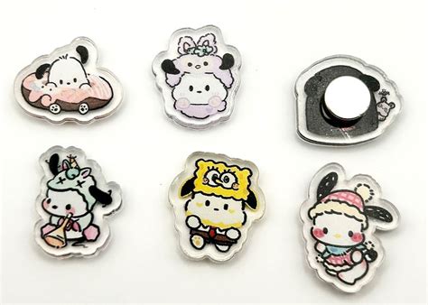 2cm자석 마그넷자석 냉장고자석 산리오 포차코 쿠로미 키티 시나모롤 폼폼푸린 산리오친구들 캐릭별 각 랜덤 5종 10종 에이블리