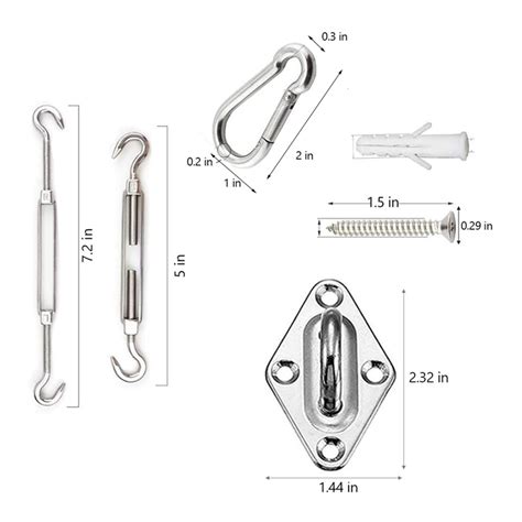Zonnezeil Hardware Kit Voor Triple Gedreven Zon Sh Vicedeal