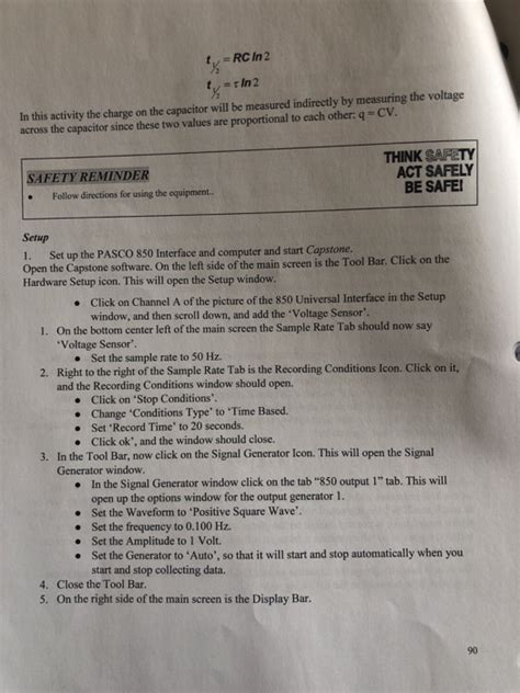 Solved Lab Report Charging And Discharging The RC Circuit Chegg Com