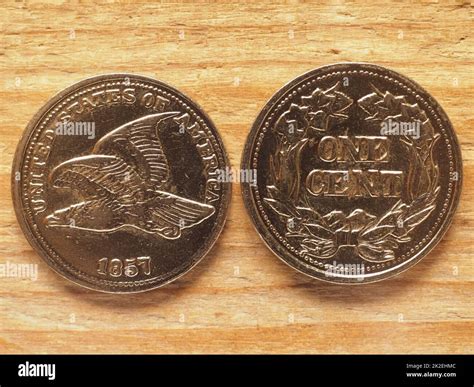 Currency Of The Usa 1 Cent Coin Obverse Showing Flying Eagle And